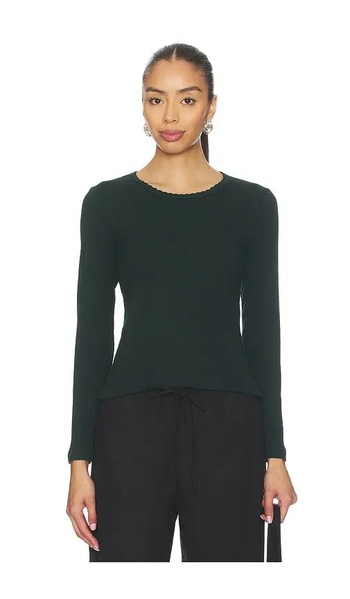LESET Pointelle Slim Fit Long Sleeve