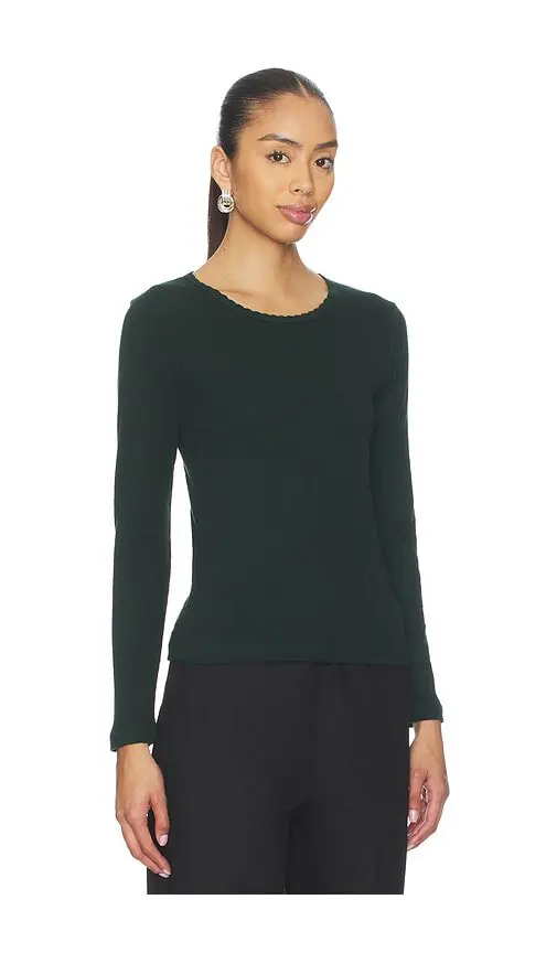 LESET Pointelle Slim Fit Long Sleeve