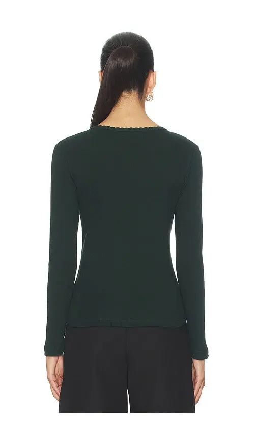 LESET Pointelle Slim Fit Long Sleeve