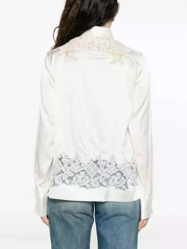 Ermanno Scervino Lace-panel Satin Blouse