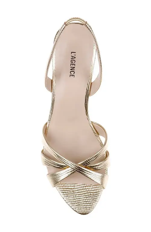 L'Agence Colwill Slingback Sandal - Gold Lizard