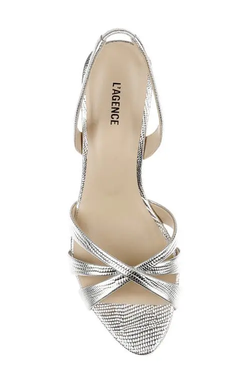 L'Agence Colwill Slingback Sandal - Silver Lizard