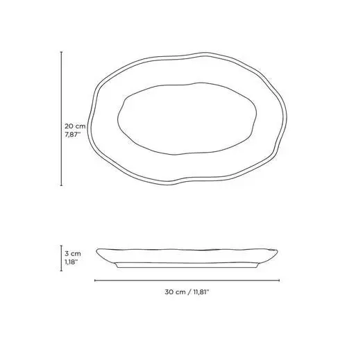 PORTO BRASIL Shallow Bio Oval Platter Medium Set Of 4