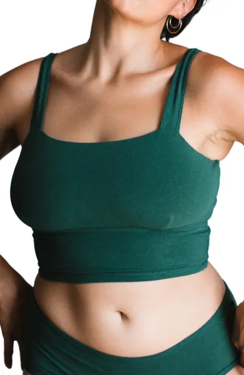 PROCLAIM Organic Cotton Square Neck Bralette - Lagoon Green
