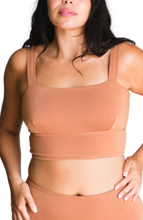 PROCLAIM Organic Cotton Square Neck Bralette - Medium Nude