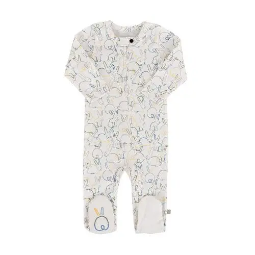 FINN + EMMA Organic Zip-up Footie - Off White
