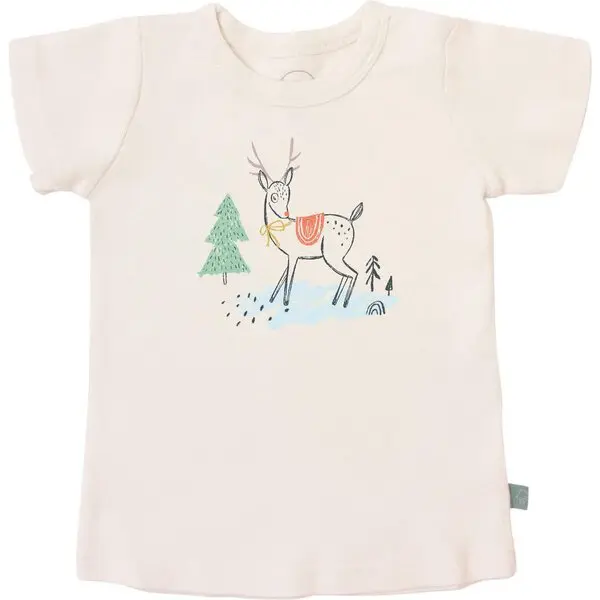 FINN + EMMA Christmas Deer Graphic Tee - Off White