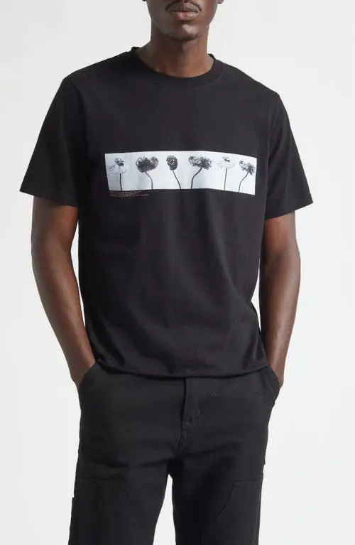 JKEEFER Line Up Organic Cotton Graphic T-shirt - Black