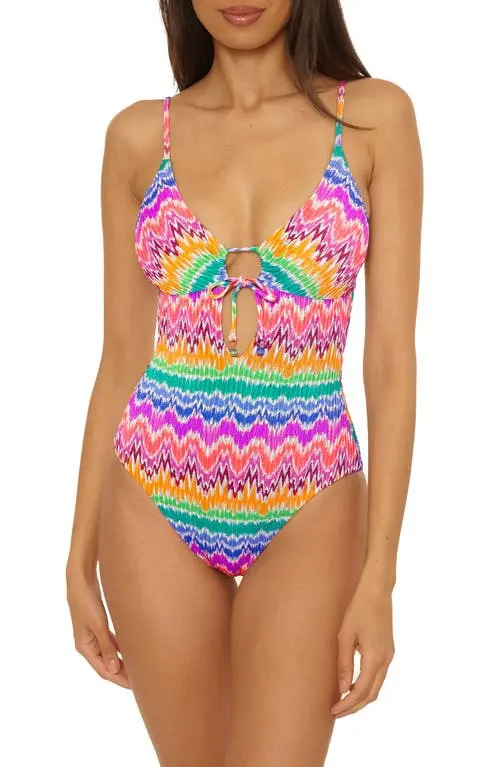 BECCA® By Rebecca Virtue Rio Metallic One-piece Swimsuit - Pink Multi