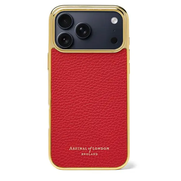 ASPINAL OF LONDON Iphone 17 Pro Max Case In Deep Shine Ever Small Croc - Red