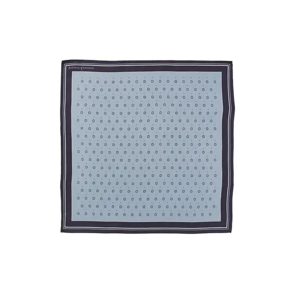 ASPINAL OF LONDON Pure Silk Pocket Square In Ever Quadrant - Blue