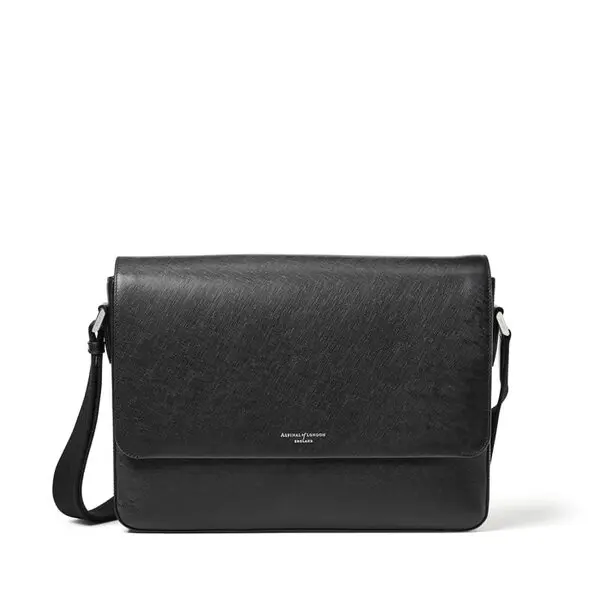 ASPINAL OF LONDON Slim Postman Messenger Bag - Black