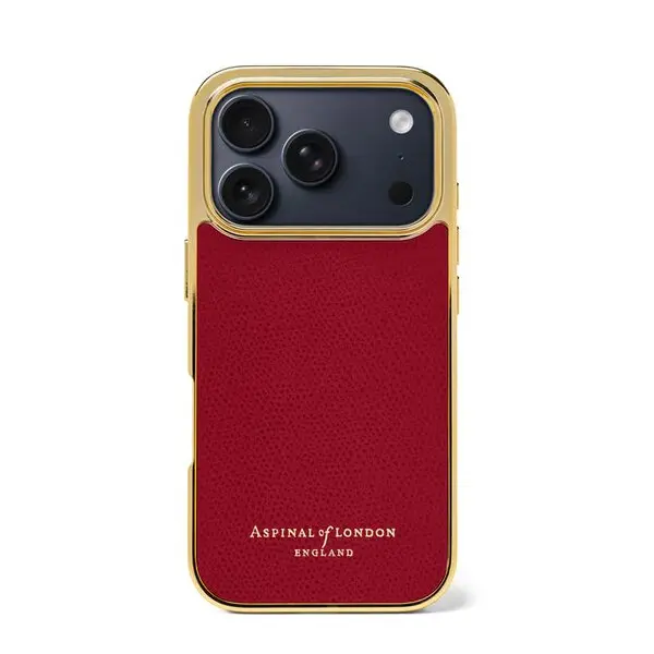 ASPINAL OF LONDON Iphone 17 Pro Case In Caramel Soft Saffiano - Red