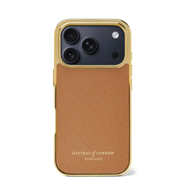 ASPINAL OF LONDON Iphone 17 Pro Case In Cherry Soft Saffiano - Tan