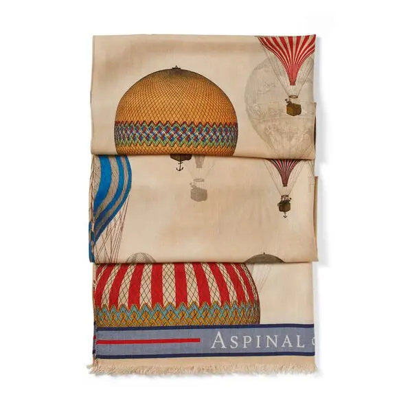 ASPINAL OF LONDON Merino & Silk Stole In Heritage Signature Shield - Neutral