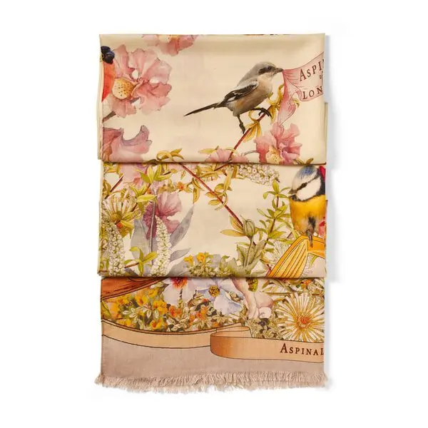 ASPINAL OF LONDON Merino & Silk Stole In Up Up & Away - Neutral