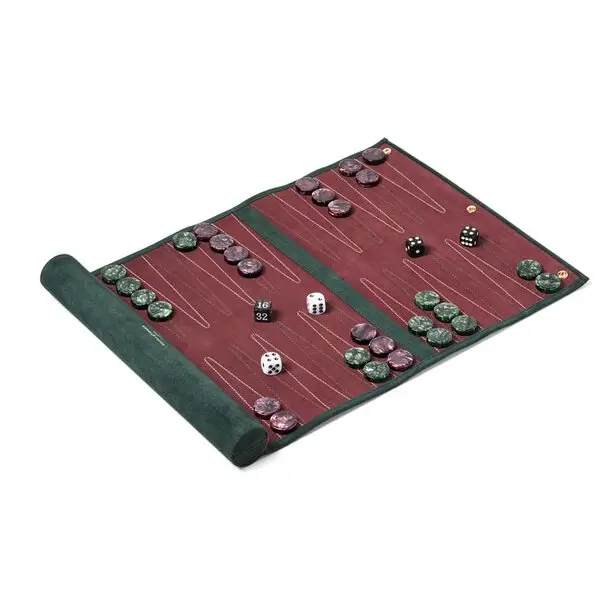 ASPINAL OF LONDON Travel Backgammon Set - Green