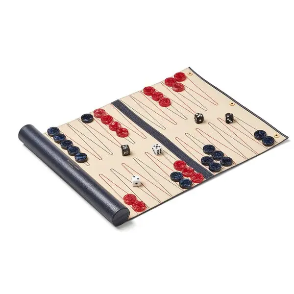 ASPINAL OF LONDON Travel Backgammon Set - Navy