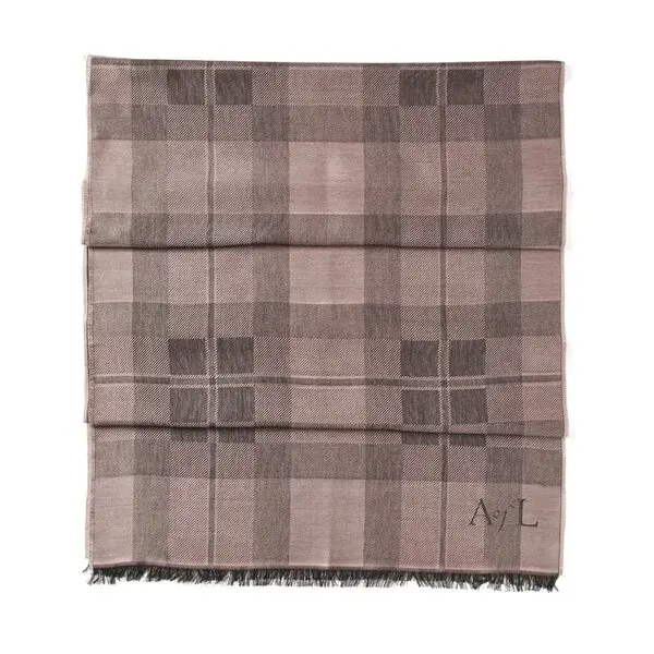 ASPINAL OF LONDON Silk Check Scarf In Putty Silk Modal - Neutral