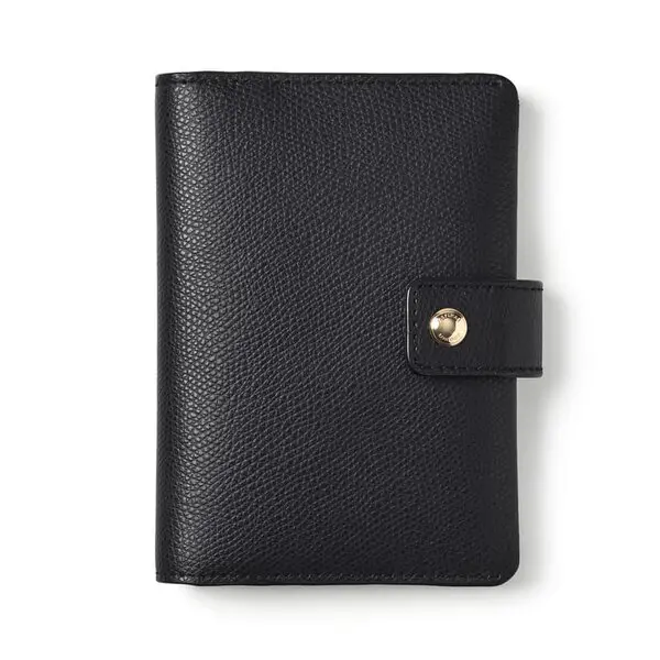 ASPINAL OF LONDON Duo Passport Cover In Soft Saffiano - Black