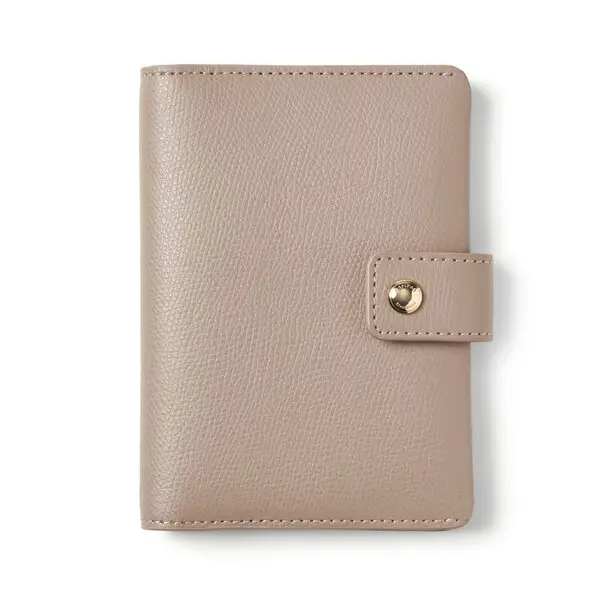 ASPINAL OF LONDON Duo Passport Cover In Soft Saffiano - Neutral