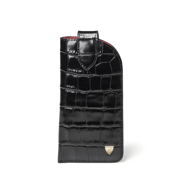 ASPINAL OF LONDON Glasses Case With Tab - Black