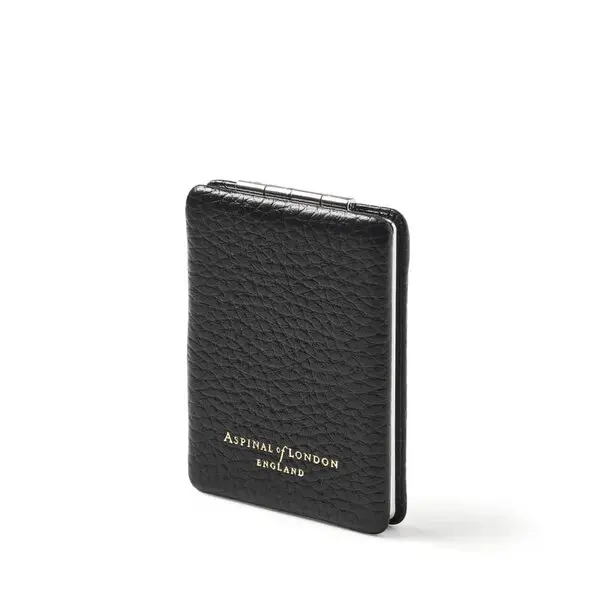 ASPINAL OF LONDON Purse Mirror In Deep Shine Sky Small Croc - Black