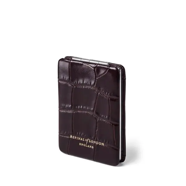 ASPINAL OF LONDON Purse Mirror In Soft Saffiano - Brown