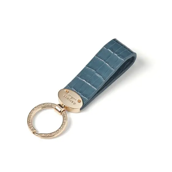 ASPINAL OF LONDON Oval Loop Keyring - Blue