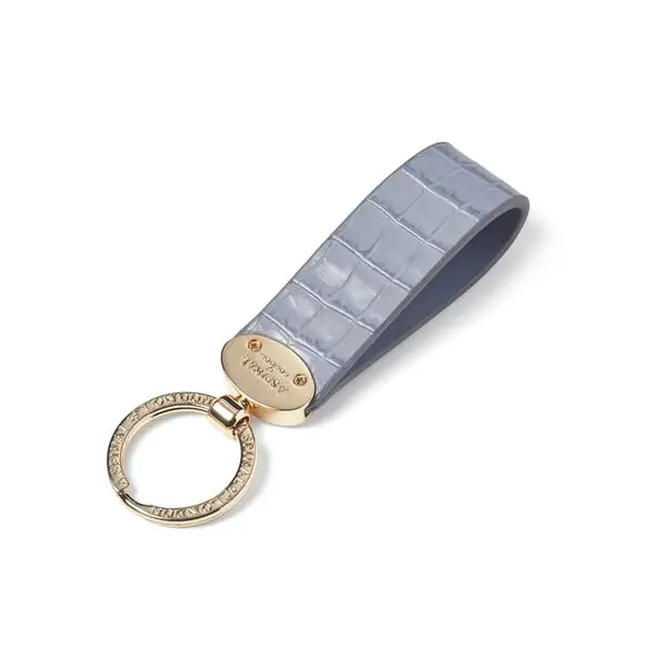 ASPINAL OF LONDON Oval Loop Keyring - Blue