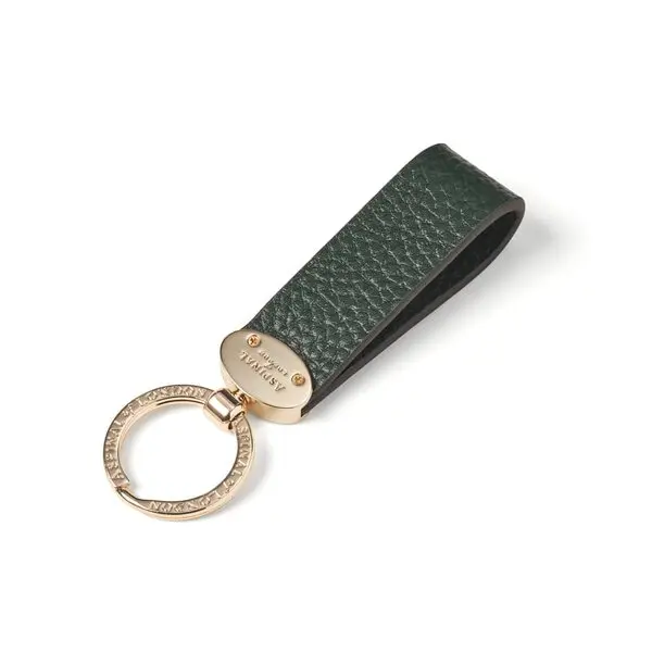 ASPINAL OF LONDON Oval Loop Keyring - Green