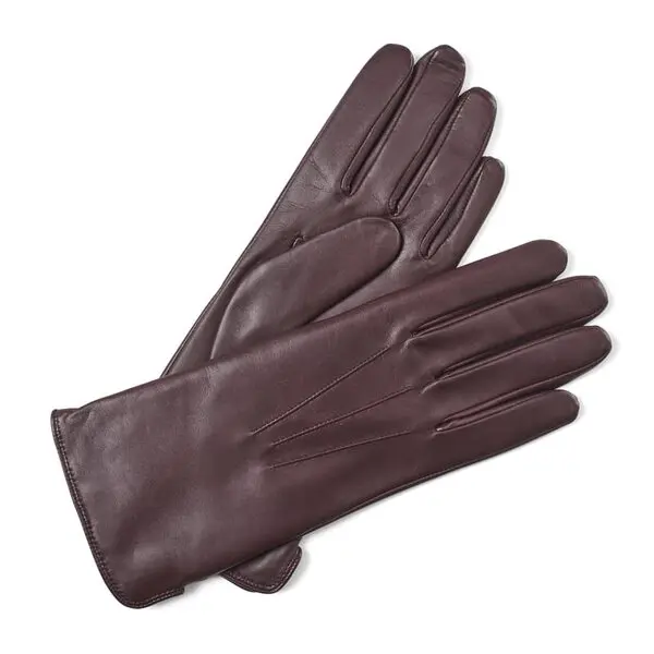 ASPINAL OF LONDON Nappa Leather Gloves With Cashmere Lining - Purple