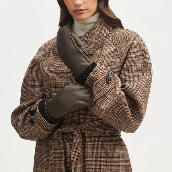 ASPINAL OF LONDON Shearling Lined Leather Mittens