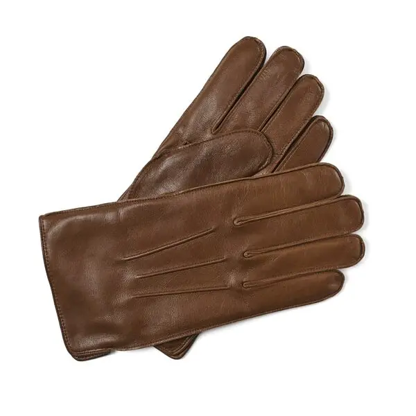ASPINAL OF LONDON Nappa Leather Gloves With Cashmere Lining - Brown