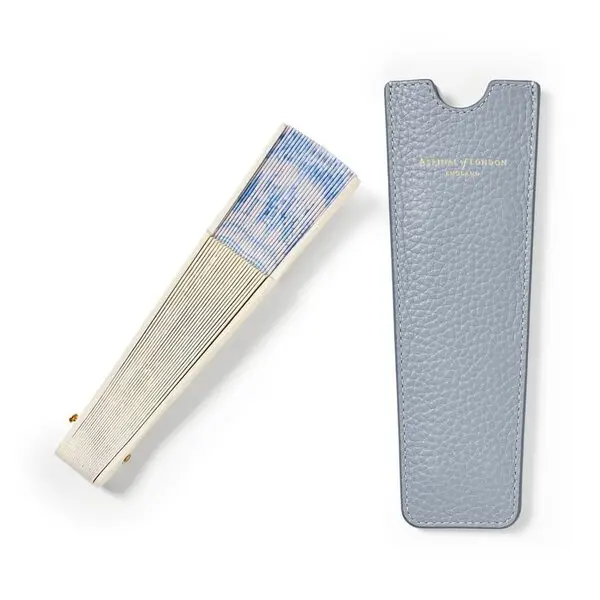 ASPINAL OF LONDON Hand Fan And Case Collection - Blue