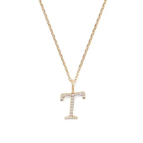 ASPINAL OF LONDON Diamond Initial E Necklace - Gold