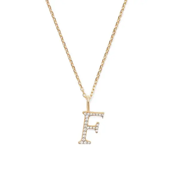 ASPINAL OF LONDON Diamond Initial "e" Pendant Necklace - Gold