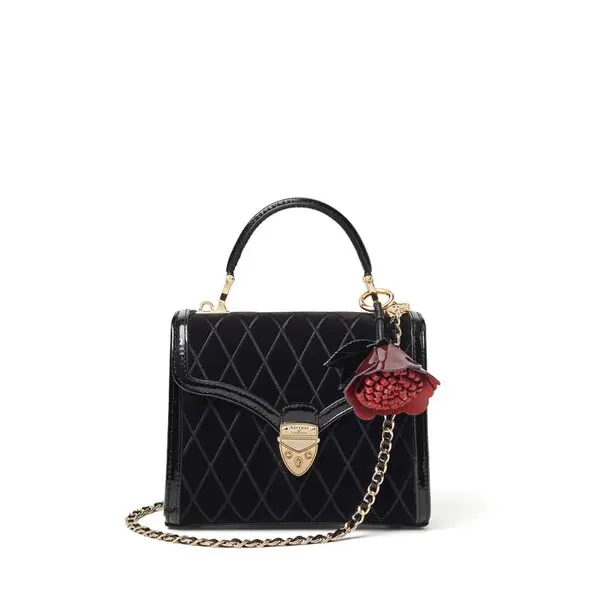 ASPINAL OF LONDON Midi Mayfair Rose Damask - Black