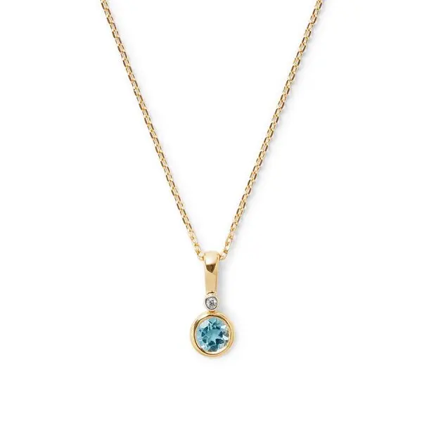 ASPINAL OF LONDON Diamond And Sapphire 14ct Gold Pendant Necklace - Blue