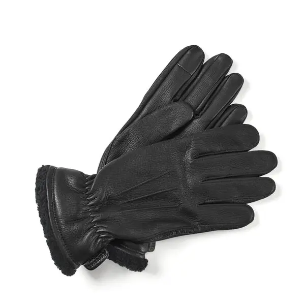 ASPINAL OF LONDON Shearling Lined Nappa Leather Gloves - Black