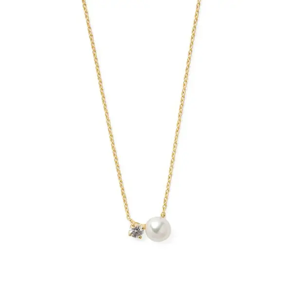 ASPINAL OF LONDON Toi Et Moi White Sapphire And Pearl Necklace - Ivory/white