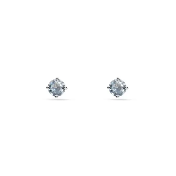 ASPINAL OF LONDON 14ct White Gold Floating Solitaire Diamond Stud Earrings - Blue