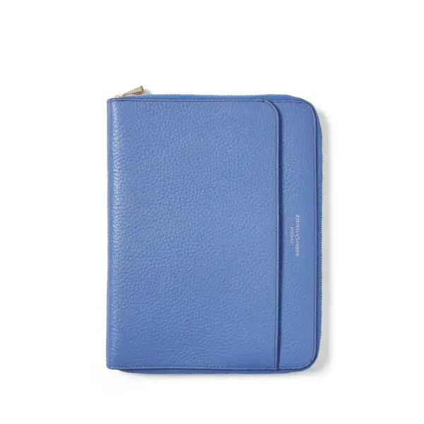 ASPINAL OF LONDON A5 Organiser Portfolio In Soft Saffiano - Blue