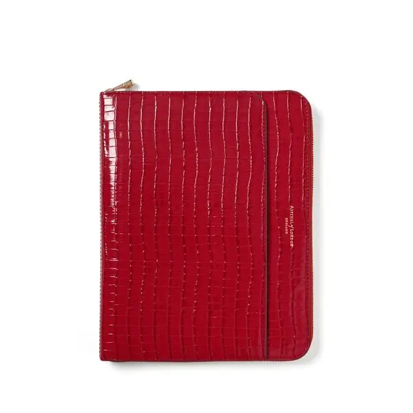 ASPINAL OF LONDON A5 Organiser Portfolio In Soft Saffiano - Red
