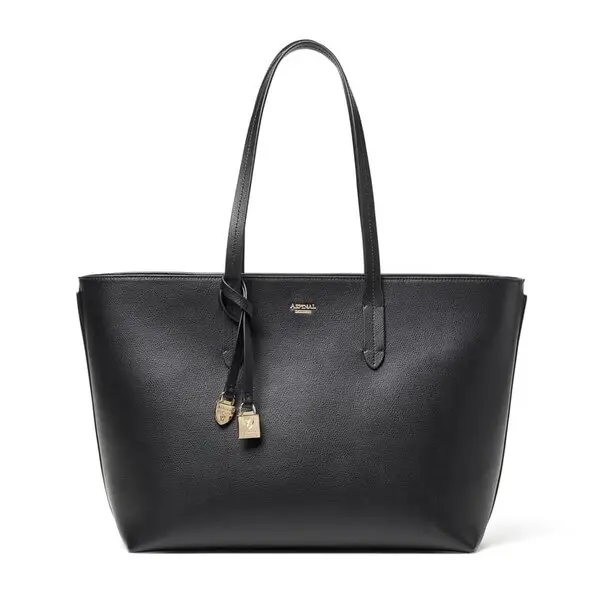 ASPINAL OF LONDON Zipped East West Tote With Charm - Black