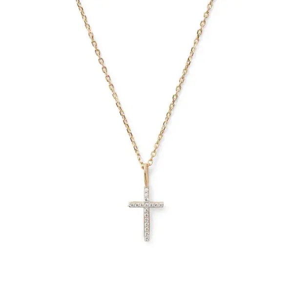ASPINAL OF LONDON Diamond Cross Pendant Necklace - Gold