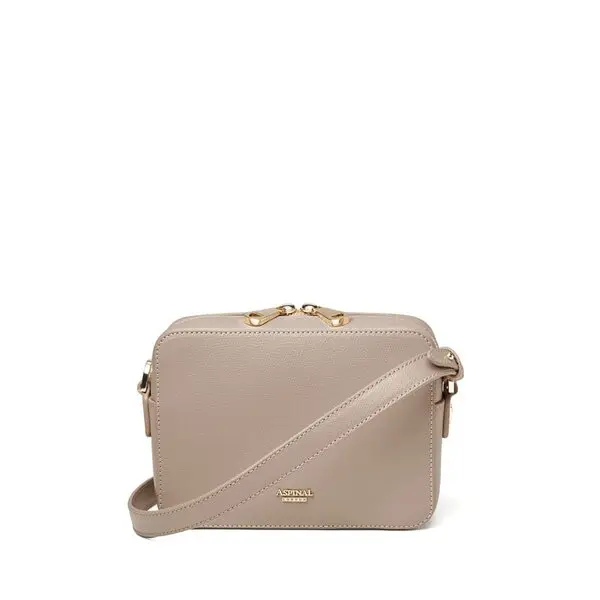 ASPINAL OF LONDON Camera Woven Leather Crossbody Bag - Neutral