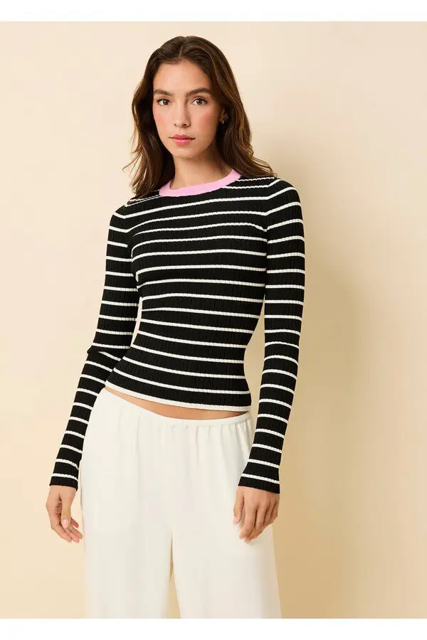 Solid & Striped Dora Ribbed Knit Top - Stripe