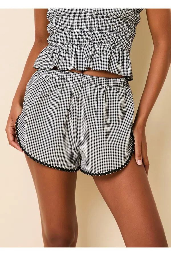 Solid & Striped Lester Seersucker Gingham Short - Natural