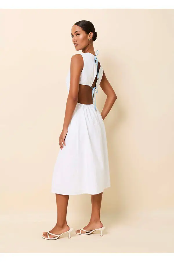Solid & Striped Sabine Midi Dress - White